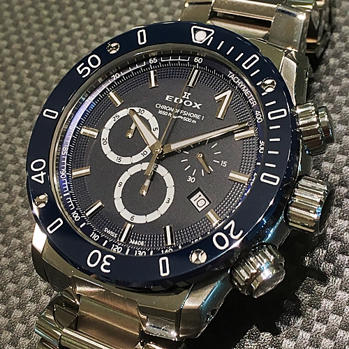 エドックス(EDOX) クロノオフショア1 クロノグラフ 45mm ブルー CHRONOFFSHORE-1 CHRONOGRAPH 45mm 10221-3BU3M-BUIN3 | ルイ ...